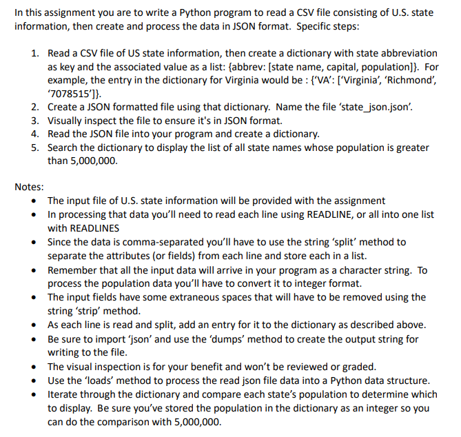 Solved state.csv AL, Alabama, Montgomery, 4447100, AK, | Chegg.com