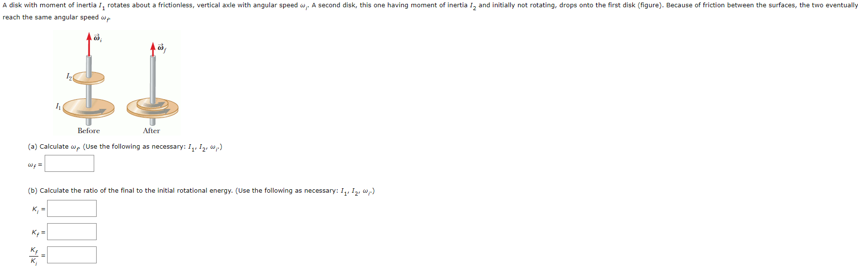 Solved A disk with moment of inertia I, rotates about a | Chegg.com