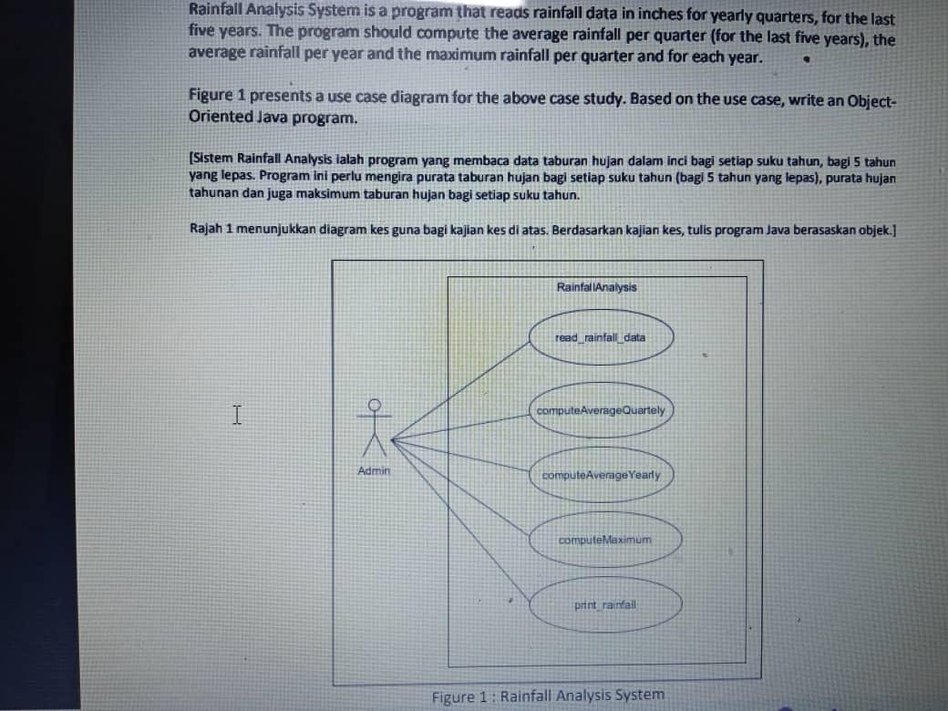 Solved Rainfall Analysis System is a program that reads | Chegg.com