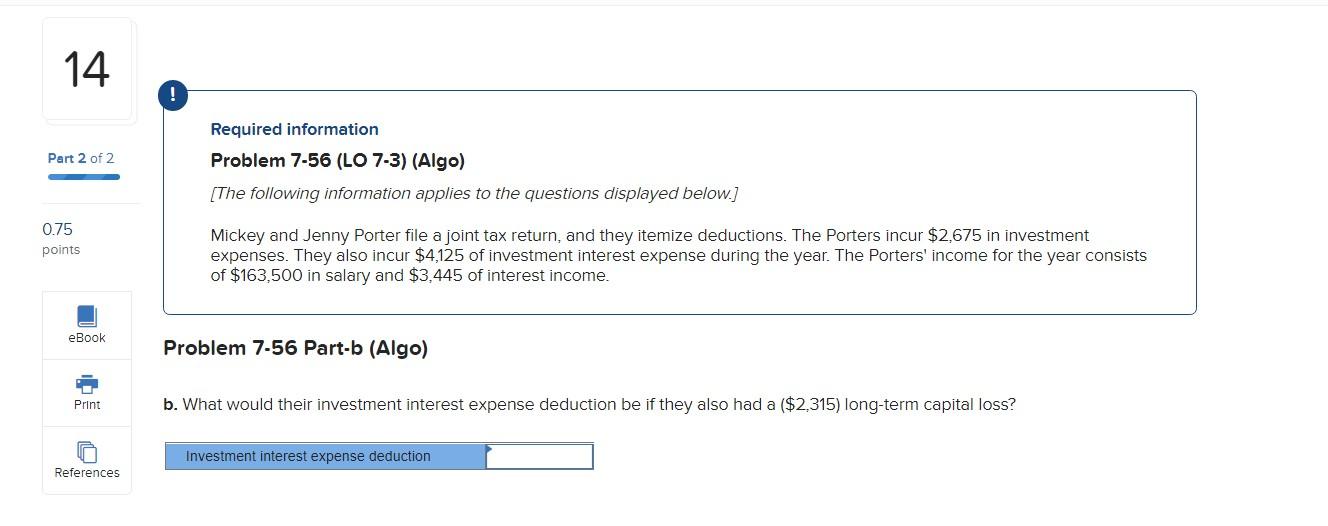 Required information Problem 7-53 (LO 7-2) (Algo) | Chegg.com Required information Problem 7-53 (LO 7-2) (Algo) | Chegg.com