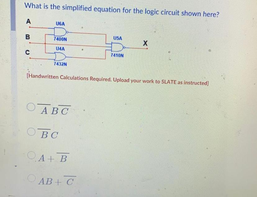 Solved What is the simplified equation for the logic circuit | Chegg.com