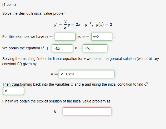 Solved Solve the Bernoulli initial value problem. | Chegg.com