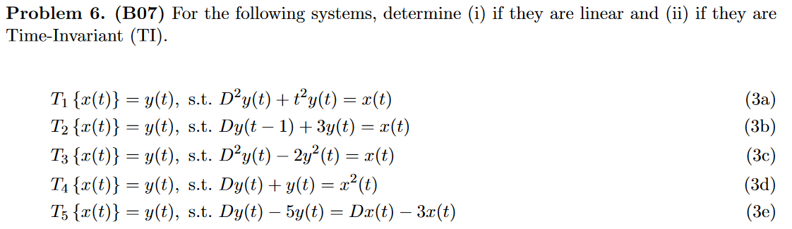 Solved Hint: y(t) = L{x(t)} for this system means that the | Chegg.com