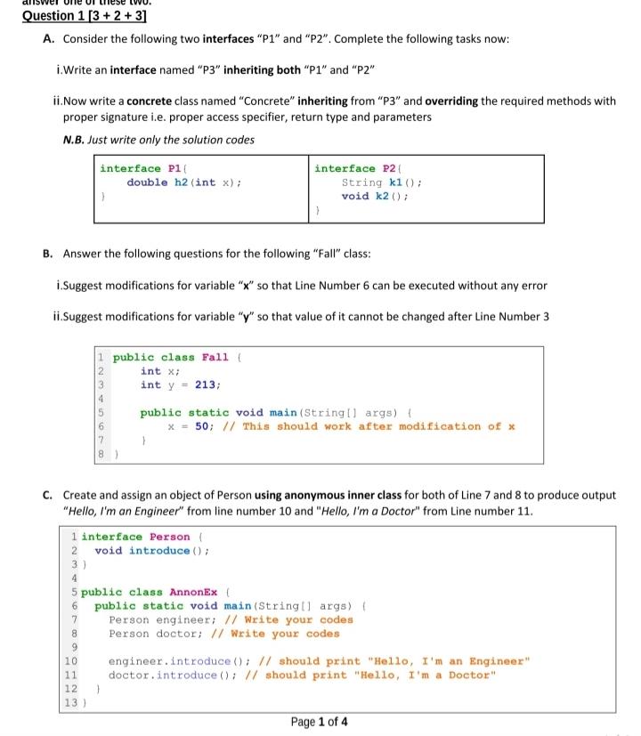 Solved Question 1 [3 + 2 + 3] A. Consider the following two | Chegg.com