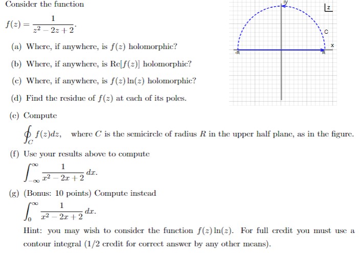 Solved Consider the function f(z)=z2−2z+21. (a) Where, if | Chegg.com