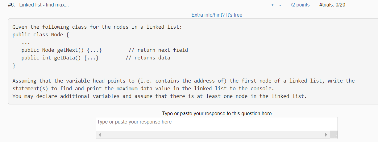 Solved For this problem, I have a complete linked list | Chegg.com