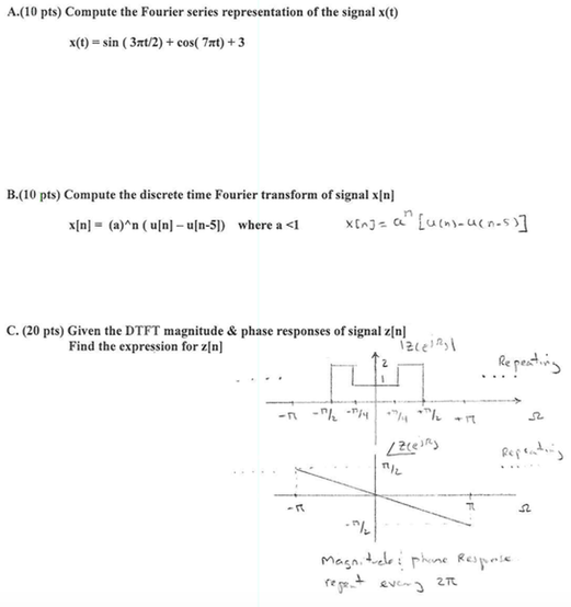 Solved A.(10 pts) Compute the Fourier series representation | Chegg.com