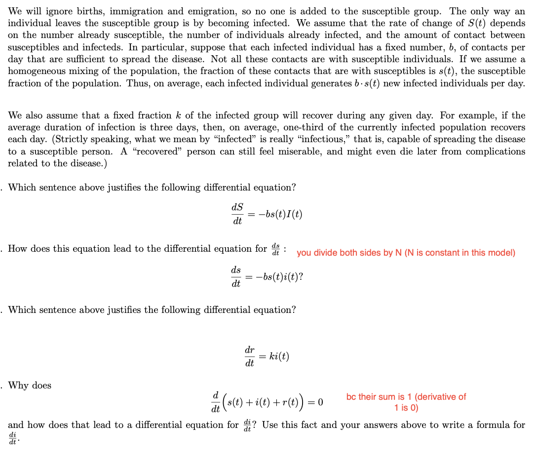 Solved We will ignore births, immigration and emigration, so | Chegg.com