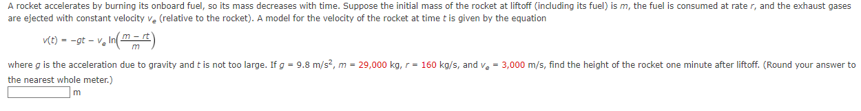 Solved are ejected with constant velocity ve (relative to | Chegg.com