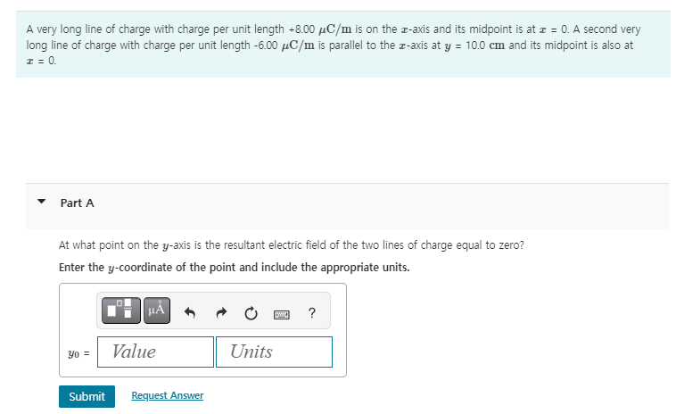 Solved A very long line of charge with charge per unit | Chegg.com