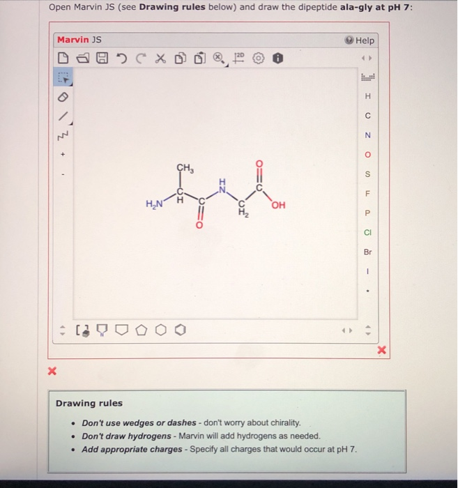 Solved Open Marvin JS (see Drawing rules below) and draw the | Chegg.com