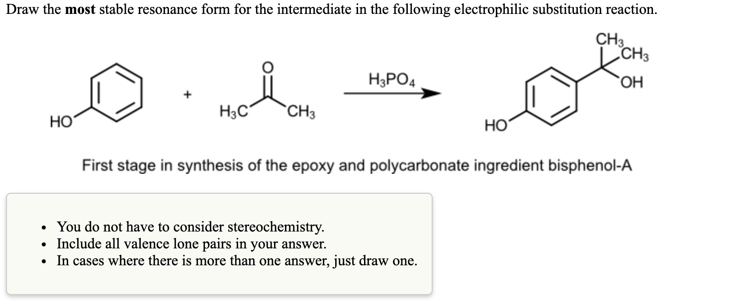 Solved Draw the most stable resonance form for the | Chegg.com