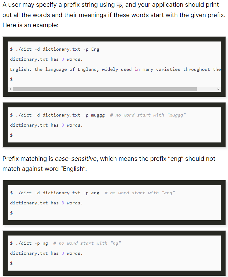 Solved Implement a dictionary application using C with the | Chegg.com