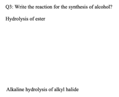 Solved Q3: Write the reaction for the synthesis of | Chegg.com
