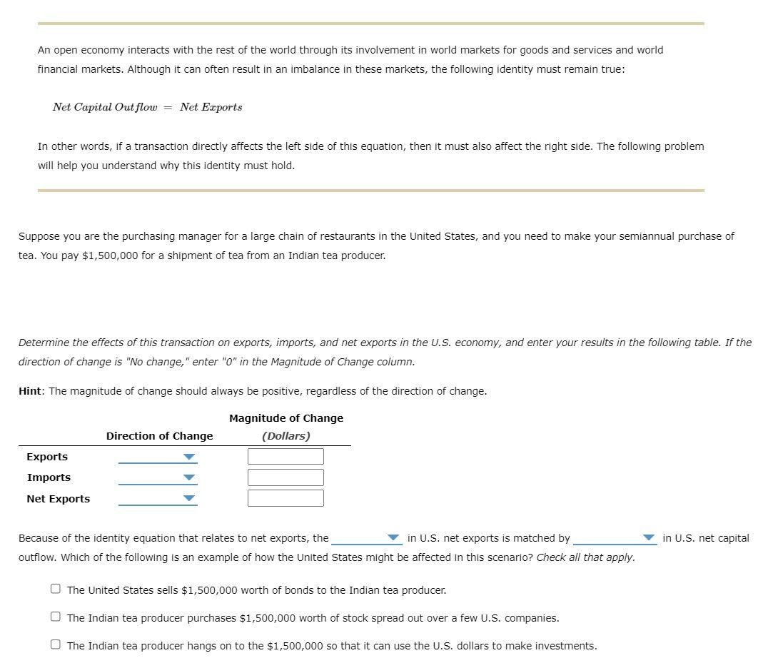 Solved The following question focuses on the exchange rate | Chegg.com