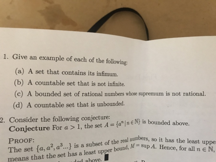Solved 1 Give An Example Of Each Of The Following a A Set Chegg