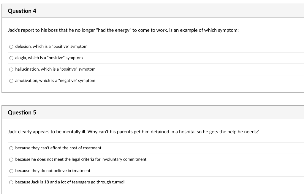 Solved delusion, which is a "positive" symptom alogia, which | Chegg.com