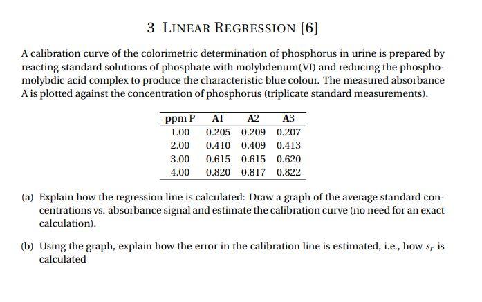 3 Linear Regression [6] A Calibration Curve Of The