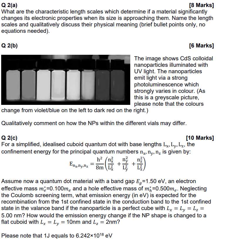 Solved Q 2(a) [8 Marks] What are the characteristic length | Chegg.com