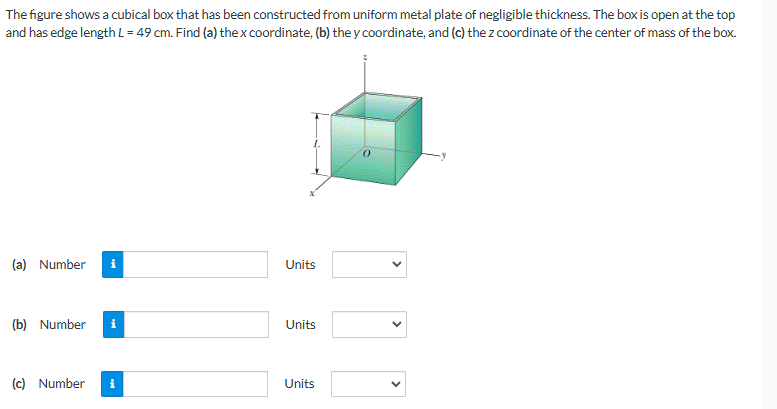 Solved The figure shows a cubical box that has been | Chegg.com