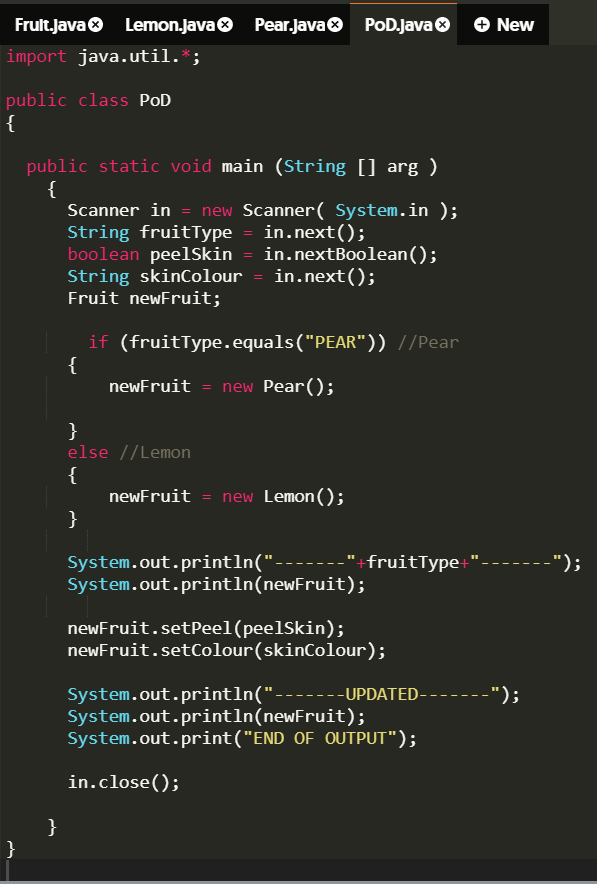 Solved Today you will be given a Fruit class. From this, you | Chegg.com