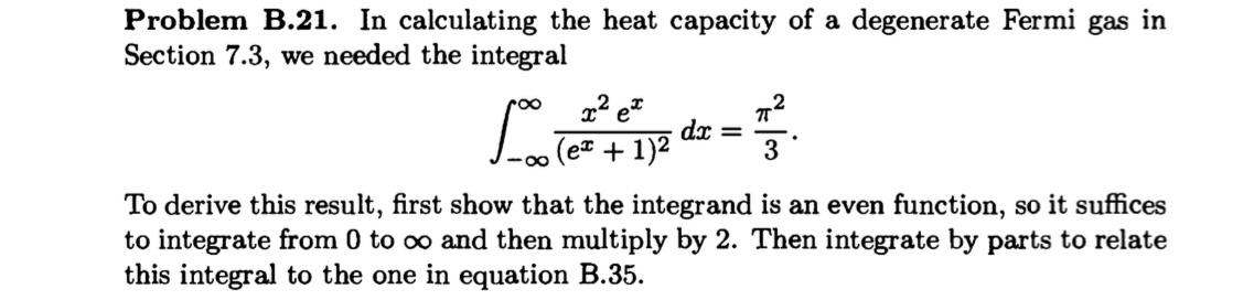 Solved Problem B.21. In calculating the heat capacity of a | Chegg.com