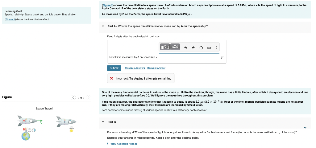Solved Learning Goal Special relativity- Space travel and | Chegg.com