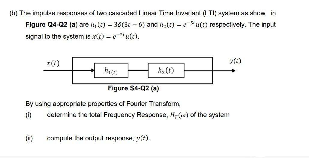 Solved (b) The impulse responses of two cascaded Linear Time | Chegg.com