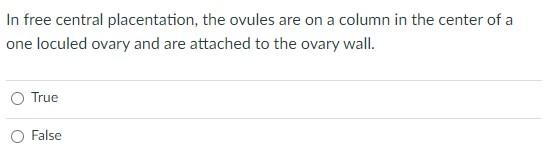 Solved In marginal placentation, the ovules are on the ovary | Chegg.com