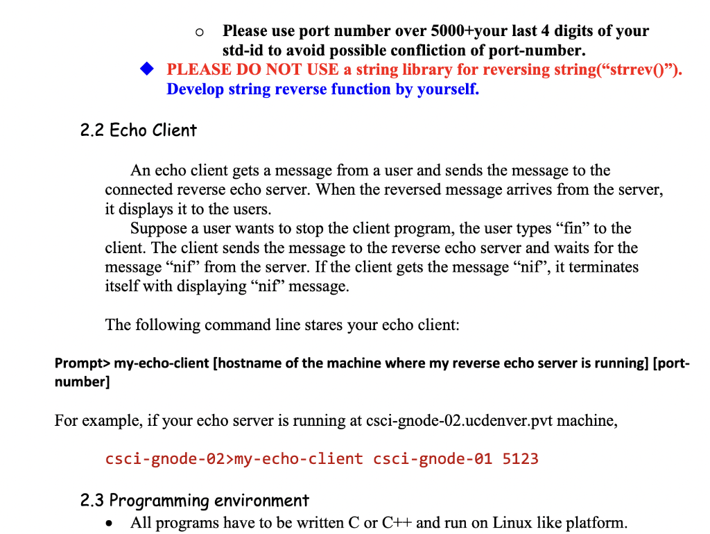 Solved 1. Goal Learn how to write a server and client socket | Chegg.com