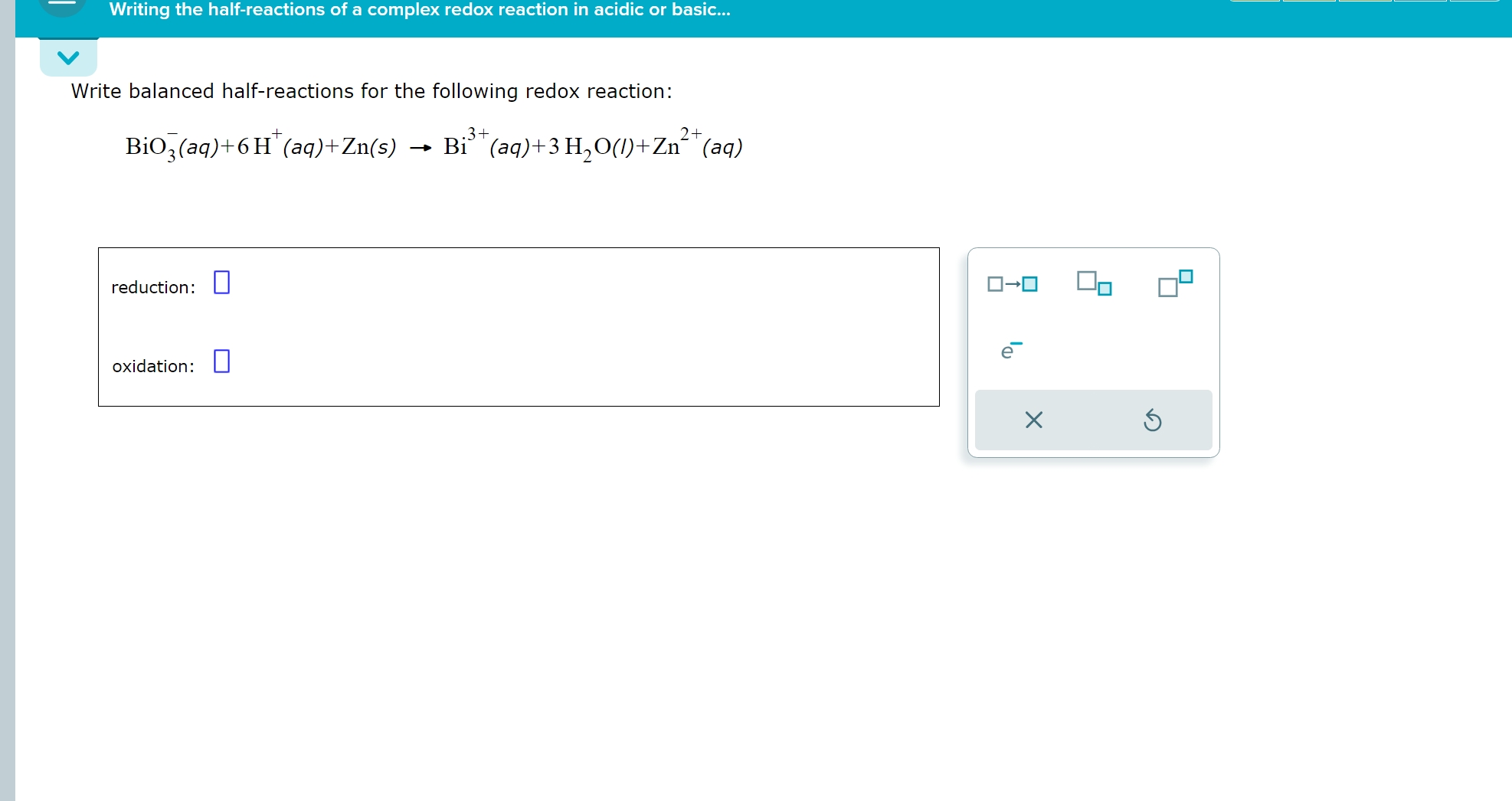 Solved Write balanced half-reactions for the following redox | Chegg.com