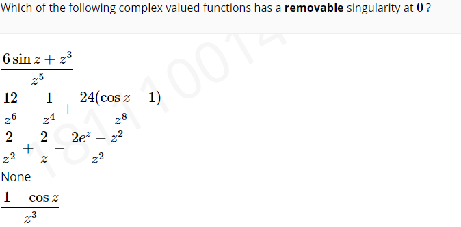 Solved Which of the following complex valued functions has a | Chegg.com
