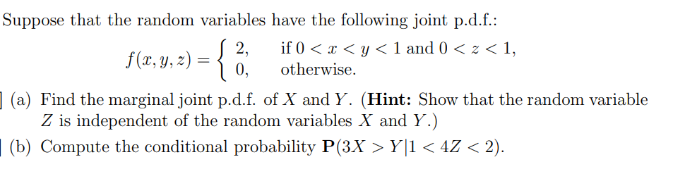 Solved Suppose that the random variables have the following | Chegg.com