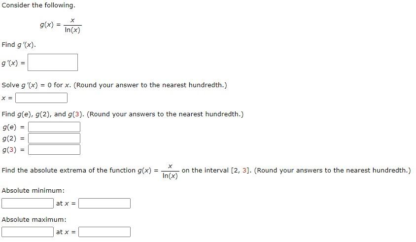 Solved Find the derivative of the function. f(x) = ex In( | Chegg.com