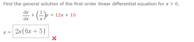 Solved Find the general solution of the first-order linear | Chegg.com