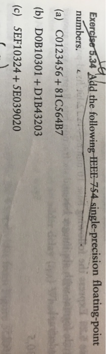Solved single-precision floating-point Exe numbers. (a) | Chegg.com