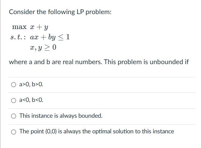 Solved Consider the following LP problem: max s.t. : | Chegg.com