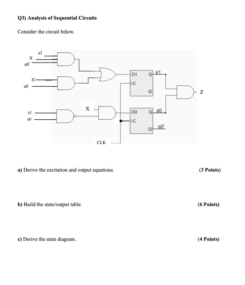 Solved Q3) Analysis of Sequential Circuits Consider the | Chegg.com