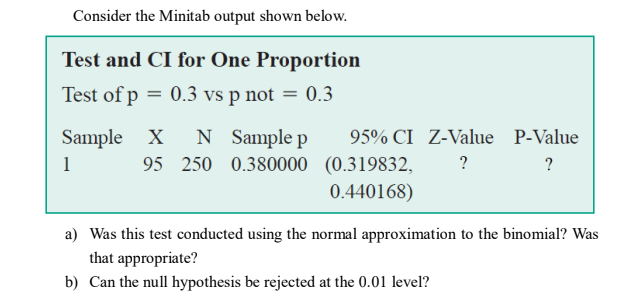 Solved Consider the Minitab output shown below. = Test and | Chegg.com