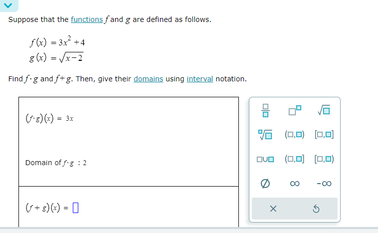 Solved Suppose that the functions f ﻿and g ﻿are defined as | Chegg.com