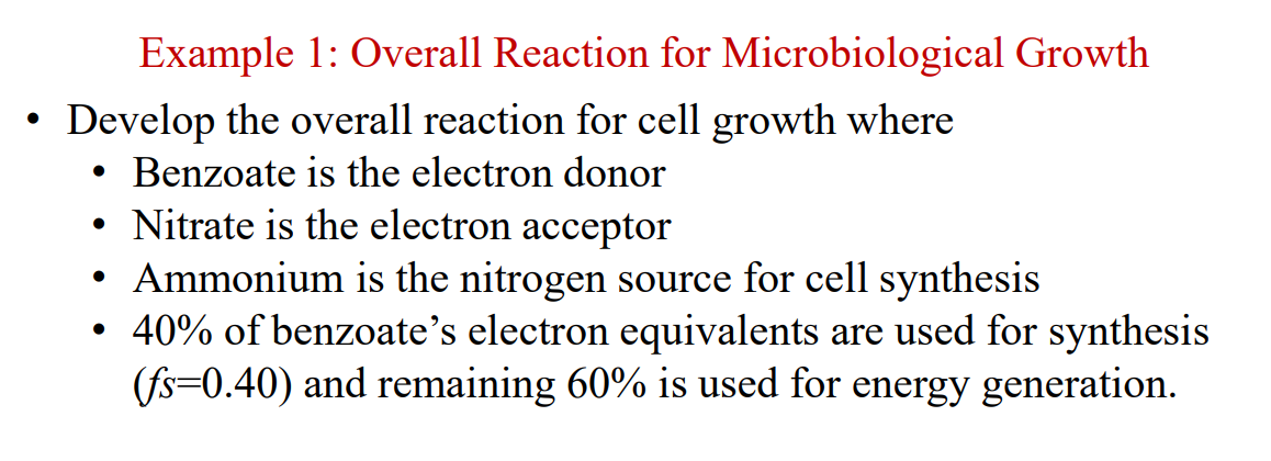 Solved Example 1: Overall Reaction for Microbiological | Chegg.com