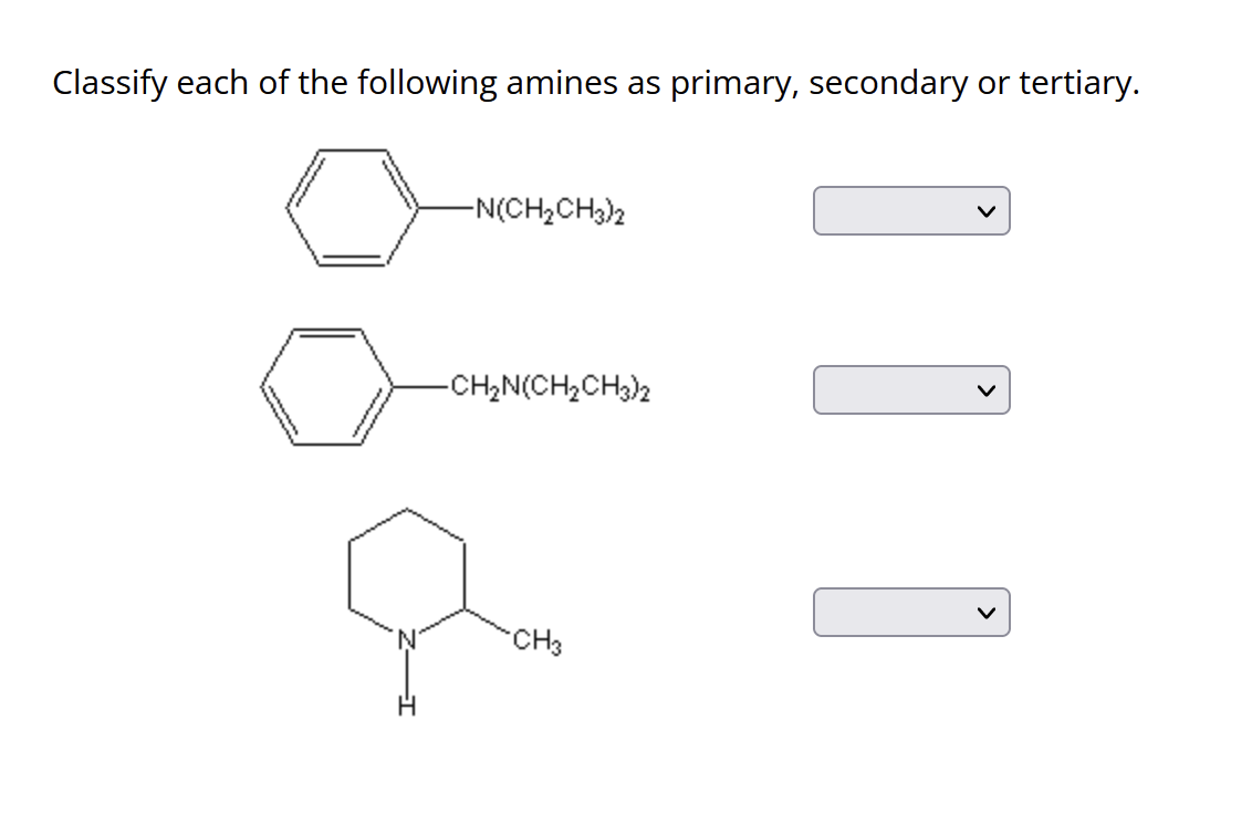 Classify each of the following amines as primary, | Chegg.com