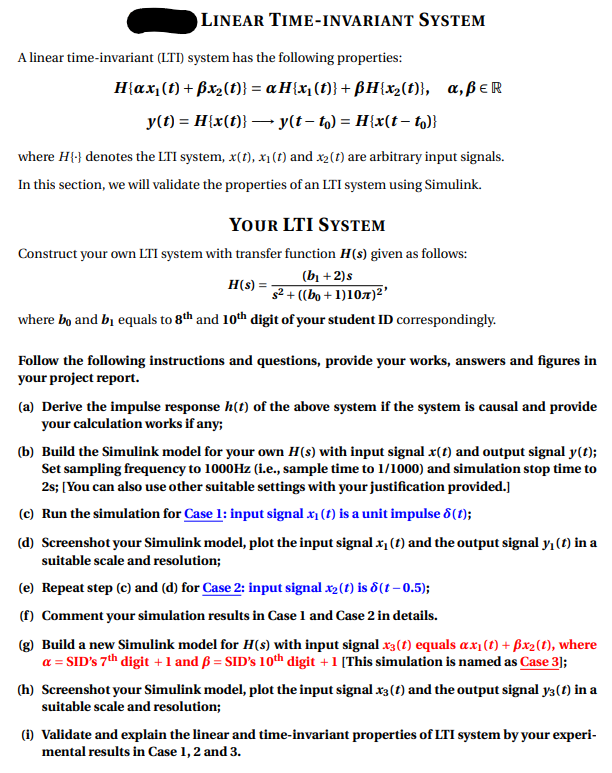 Solved LINEAR TIME-INVARIANT SYSTEM A linear time-invariant | Chegg.com