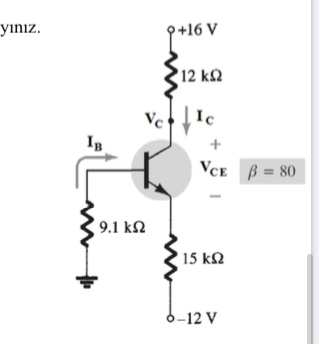 Solved Calculate the values of IB, IC, VCE, VC in the | Chegg.com