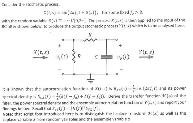 Solved Consider the stochastic process, | Chegg.com