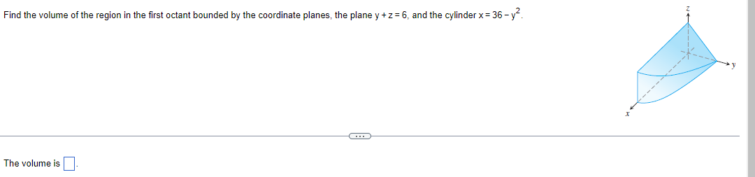 Solved Find the volume of the region in the first octant | Chegg.com