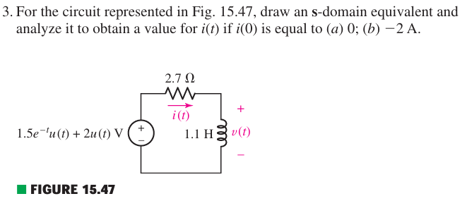 Solved For the circuit represented in ﻿Fig. 15.47, ﻿draw | Chegg.com