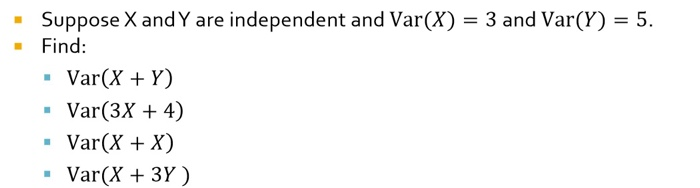 Solved Suppose X and Y are independent and Var(X) - 3 and | Chegg.com