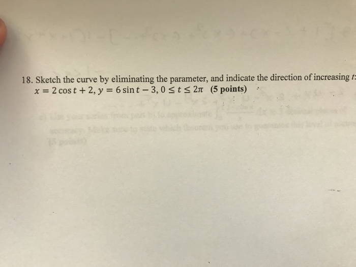 Solved 18. Sketch the curve by eliminating the parameter, | Chegg.com