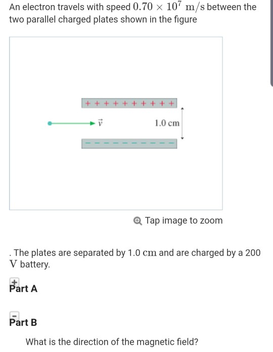 Solved An Electron Travels With Speed 0 70 X 10 M S Between